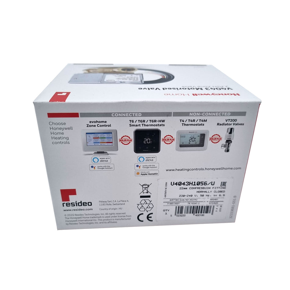 Honeywell Home V4043H1056 22mm 2-Port Motorised Zone Valve — S-Plan Y ...